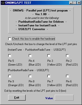 LOGICIEL ON6WG / LPT TEST